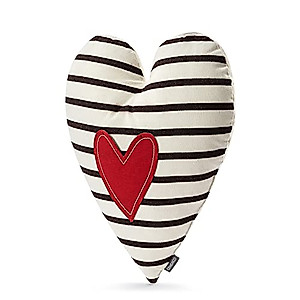 DEMDACO Black and Red Heart 14 x 16 All Cotton Polyester Fill Pocket Throw Pillow