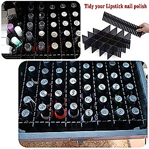 Pinelaxy 8pcs Drawer Divider Organizers, Adjustable Grid Drawer Storage Organizer DIY Plastic Closet Separator for Clothes, Kitchen, Office (Black 8PCS)