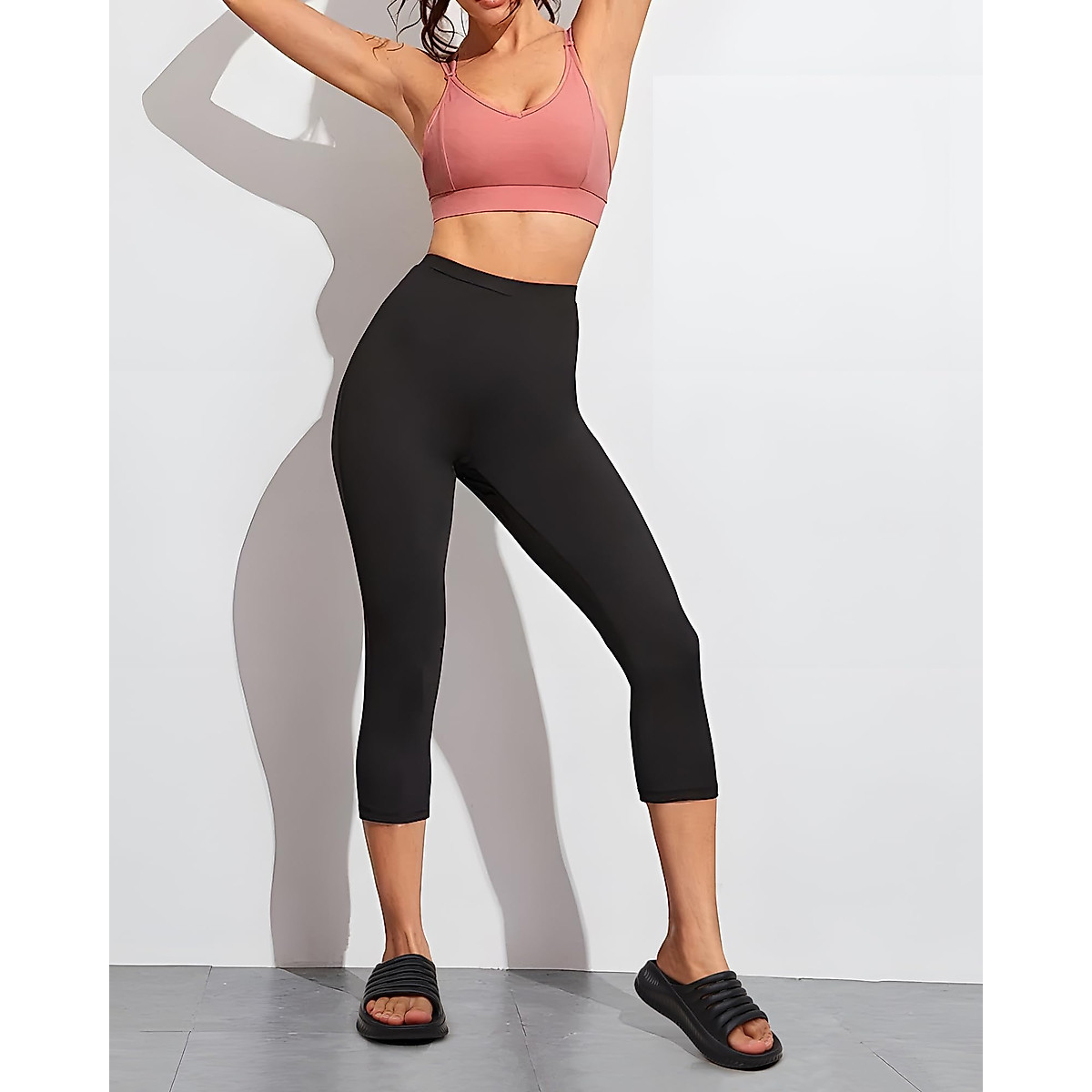 KuaiLu Womens Recovery Sandals Comfortable Plantar Fasciitis Arch Support Ladies Orthopedic Running Sport Slides Open Toe Slip On Thick Athletic Cushion Slippers Summer Pool Beach Sandles Black 10