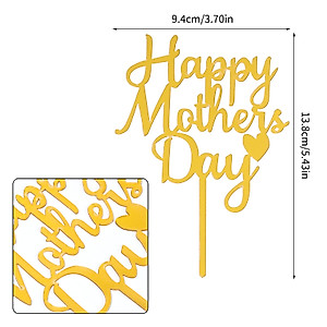 Happy Mothers Day Cake Topper,Horuhue 9Pcs Cupcake Toppers Cake Picks Acrylic Double-Sided Glitter Cake Decorations Birthday Party Supplies for Mom Wife (10)