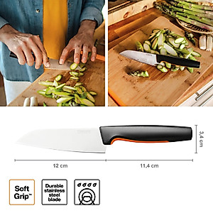Fiskars Chef's Knife, Small, Functional Form, Total Length: 24 cm, Japanese Stainless Steel/Plastic, 1057541