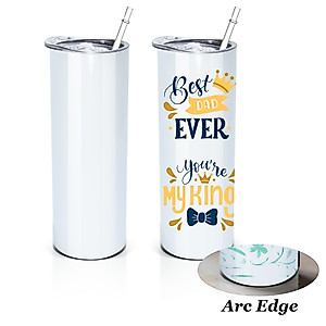 Icesip 25 Pack Straight Sublimation Tumblers Bulk 20oz Stainless Steel Double Wall Insulated Sublimation Cups Wholesale Blank White with Lid, Straw for Tumbler Press Machine