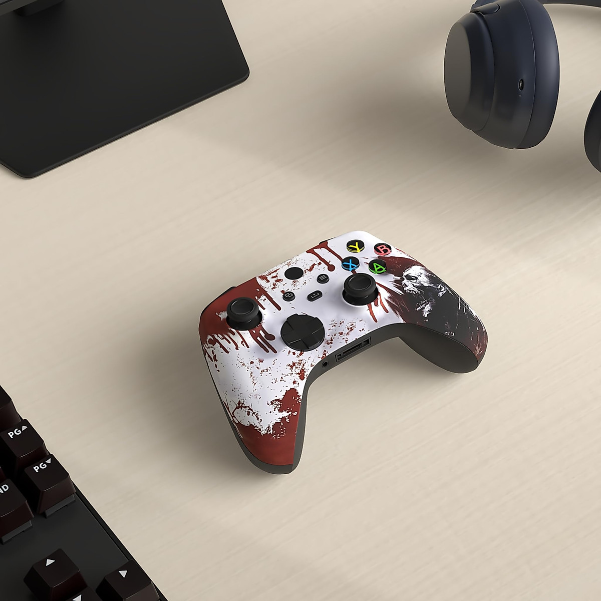Custom Controllerzz Wireless Controller for Microsoft Series X/S & One - Custom Soft Touch Feel - Custom Series X/S Controller (X/S Bloody Zombie)