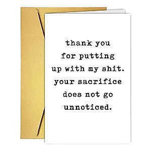 RUALOVE Humor Valentine's Day Card Men Women, Funny Anniversary Card Husband Wife, Wedding Anniversary Card, Thank You Card for Boyfriend Girlfriend, Cute Birthday Card Gift For Husband Wife