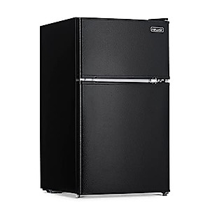 NewAir 3.1 Cu.Ft Black Mini Fridge with Freezer, 2.2 Cu.Ft Fridge, 0.9 Cu.Ft Freezer | Small Refrigerator,Dorm Refrigerators with Freezer,Compact Refrigerator, Energy Efficient