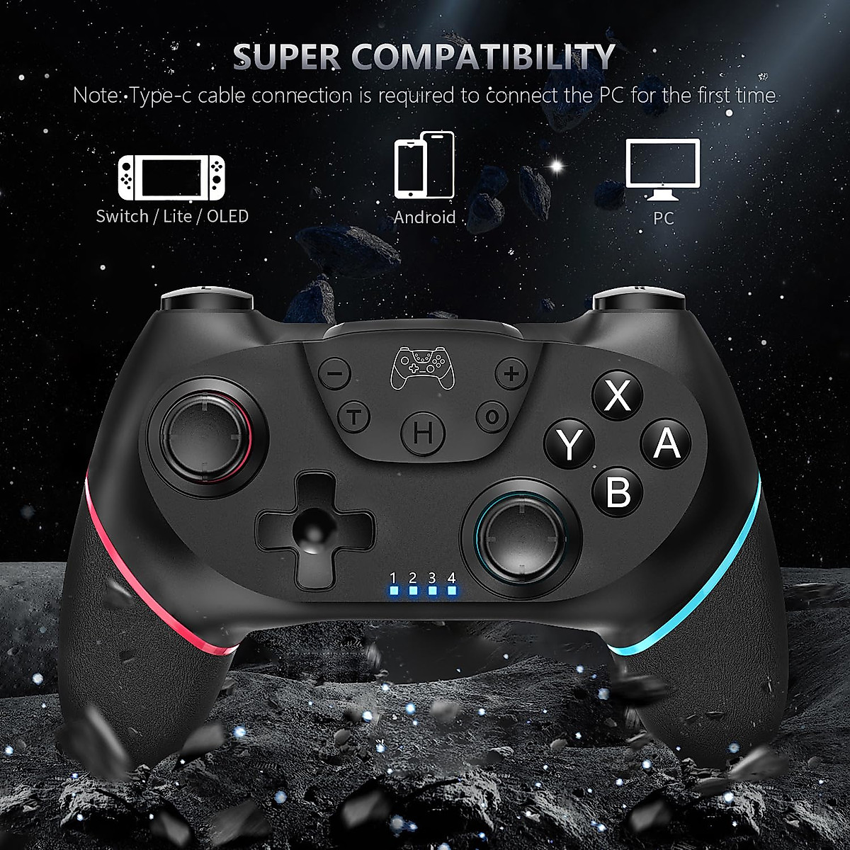 ASTARRY Switch Controller Wireless Switch Pro Controller Compatible with Switch/Switch Lite/Switch OLED Programmable Remote Gamepad Joystick with Wake-up and Turbo（Upgraded Version）