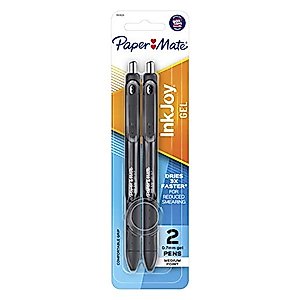 Paper Mate Inkjoy Gel Pens, Medium Point, 2-Pack, Black (1951634)