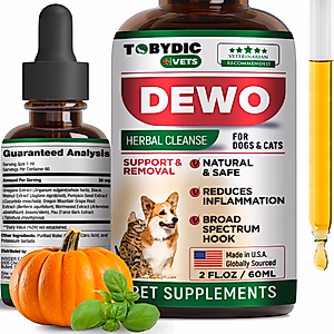 Tobydic Cats & Dogs Natural Broad Spectrum Treatment & Liquid Herbal Medicine - Medication Helps Remove Toxins - Supplement Drops Made in USA
