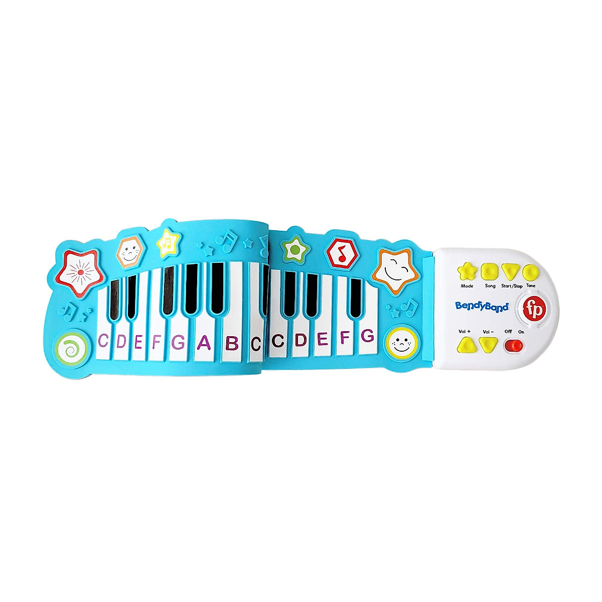 Fisher-Price BendyBand Roll-Up Drum Set, Electric Drums for Kids, Drum Mat, Drumsticks, 6 Percussion Instrument Sounds, Follow-Me Music Mode, Musical Toys for Toddlers, Ages 3+