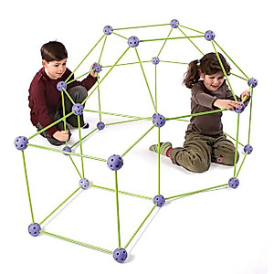 Crazy Forts! 69 Piece Buildable Indoor/Outdoor Play Fort Playset, DIY, Build Your Own, STEAM toy , Purple