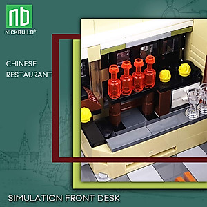 Nickbuild Street Chinese Restaurant MOC Building Blocks Toy, Towns Series Kits, Buildable City Toys, Collectible Play Model Set and Building Kit for Kids and Teens (1326 PCS)