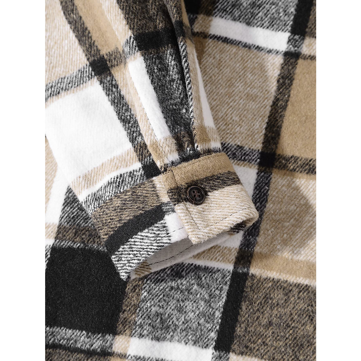 ZAFUL Men's Unisex Plaid Shirt Casual Flannel Jacket Button Down Long Sleeve Pocket Shirt Tops