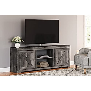 Signature Design by Ashley Wynnlow Rustic TV Stand with Fireplace Option for TVs up to 72", Gray