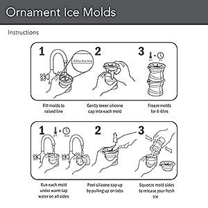 Tovolo Christmas Ornament Ice Molds, Set of 4, for Making Leak-Free, Slow-Melting Drink Ice for Whiskey, Spirits, Liquor, Cocktails, Soda & More