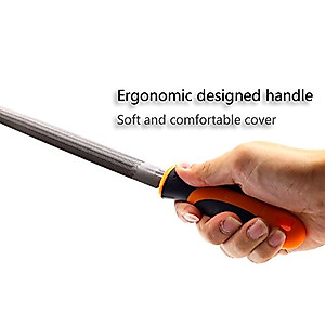 Finder Bastard Cut Mill File Flat, 8 Inch Flat Hand File with High Carbon Hardened Steel, Ergonomic Grip, Plastic Handle, Flat File for Sharpening Mill or Circular Saws Ideal for Wood, Metal, Plastic