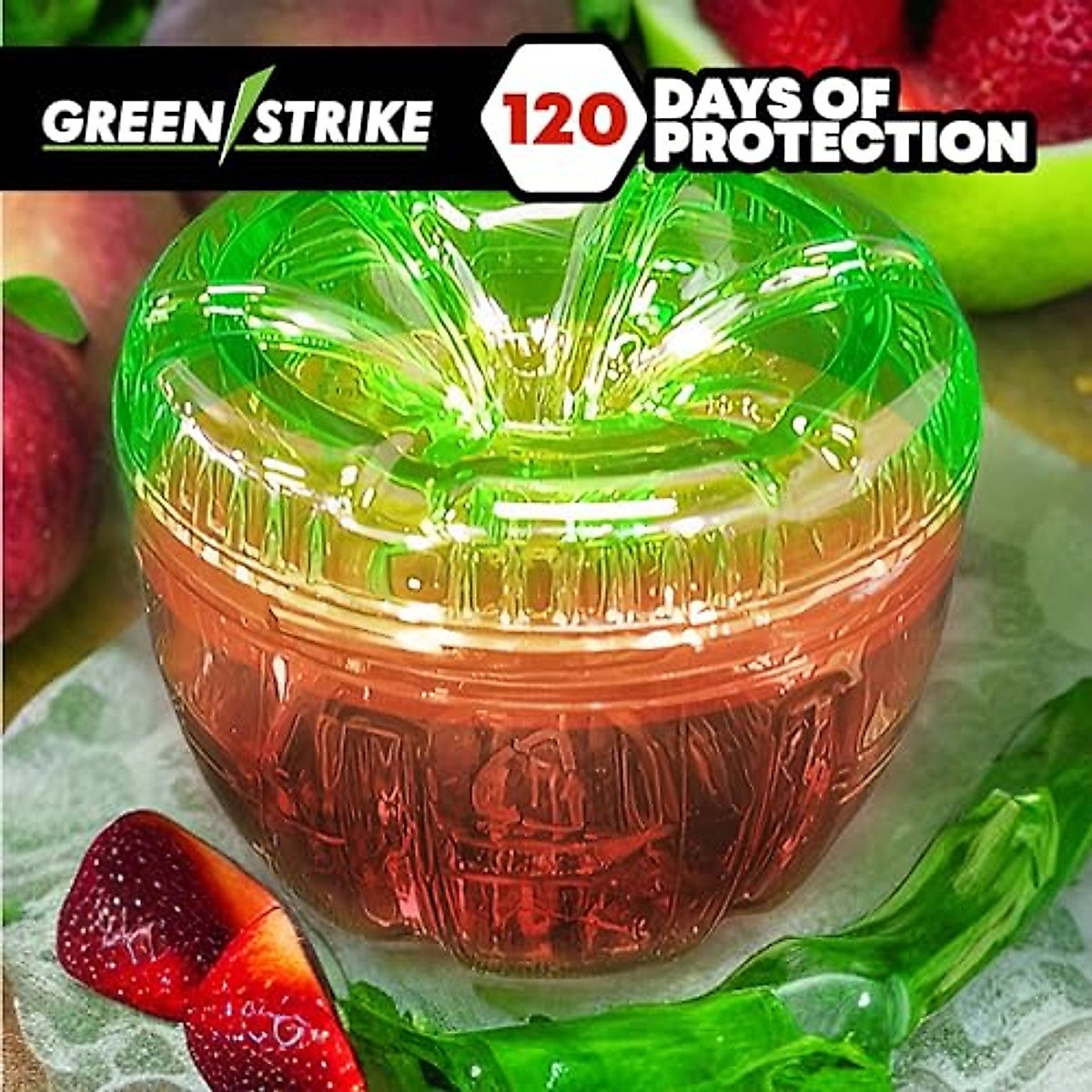GREENSTRIKE 2-Pack Fruit Fly Traps for Indoors use. 120 Days Solution – Gnat Trap and Effective Fruit Fly Trap – Easy to Use – Best for Kitchen – Dining Areas - Reusable