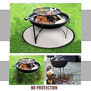 BRINELLE Fireproof Mat for Fire Pit 36" Round, Fireproof Mat for Deck and Outdoor Patio, 3 Layer Fire-Resistant Grill Mat for Lawn Protection, Heat Shield Fire Pit Mat for Grass, Ground and Wood Floor