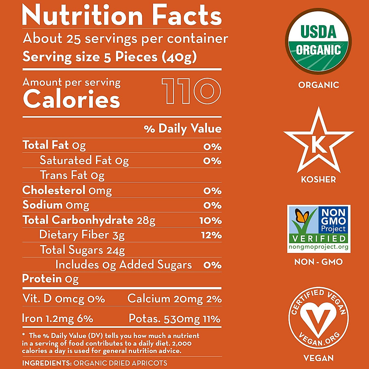 ORGANIC Turkish Dried Apricots - Sunny Fruit - 32oz Bulk Bag | Purely Apricots - NO Added Sugars, Sulfurs or Preservatives | NON-GMO, VEGAN, HALAL & KOSHER