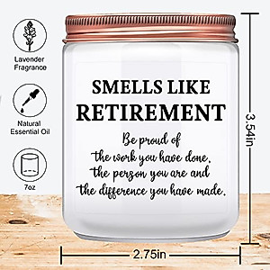 Scented Candles Retirement Gifts for Women or Men, Best Happy Retirement Gift for Mom Sister Grandma Her Friend Coworker Teacher Boss Employee Retire Presents, Lavender