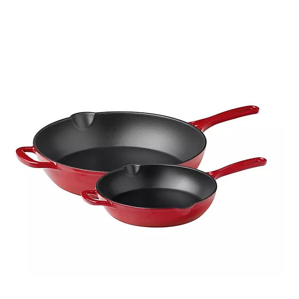 Member's Mark 2-Piece Enamel Cast Iron Skillet Set, Red