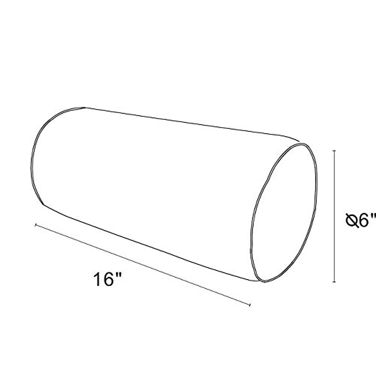 SewKer Outdoor Bolster Pillows, 16" x 6" Set of 2 Indoor Round Lumbar Throw Pillow for Patio Furniture - Modern Grey