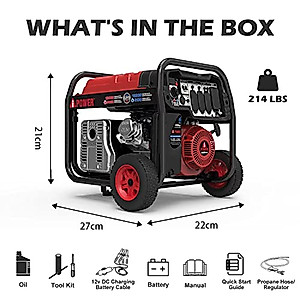 A-iPower SUA12000ED 12000 Watt Portable Generator Heavy Duty Gas & Propane Powered with Electric Start for Jobsite, RV, ED, Whole House Backup Emergency