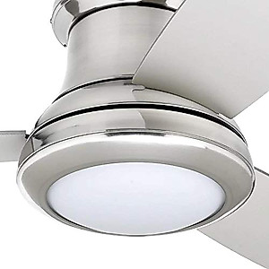 Harbor Breeze Sail Stream 52-in Brushed Nickel LED Indoor Flush mount Ceiling Fan with Light and Remote Control Included (3-Blade)