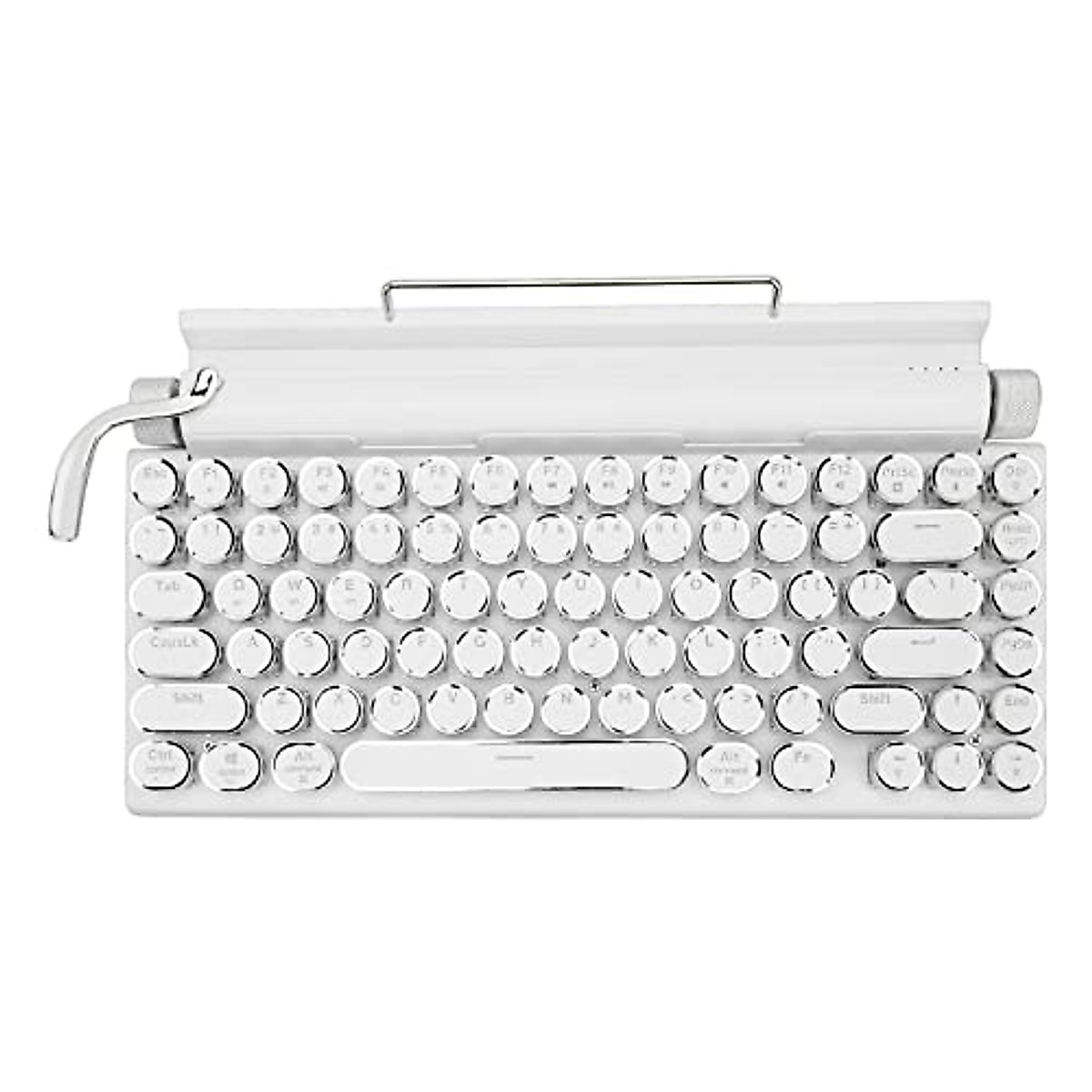 Naroote Gaming Keyboard Mechanical Keyboard Knob Control 83 Keys Ergonomic for Phone (White)