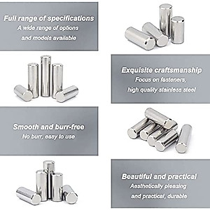 Othim 10 Pcs Stainless Steel Dowel Pins Length 10-22Mm, Dowel Pin Fastener Elements Used on Precise Location, Diameter 12Mm,Length 15mm