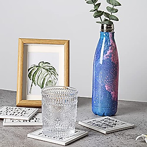 Ceramic Coasters Absorbent for Drinks, Coaster with Cork Backing for Family and Friends, 4 Pack (Don't up The Table)