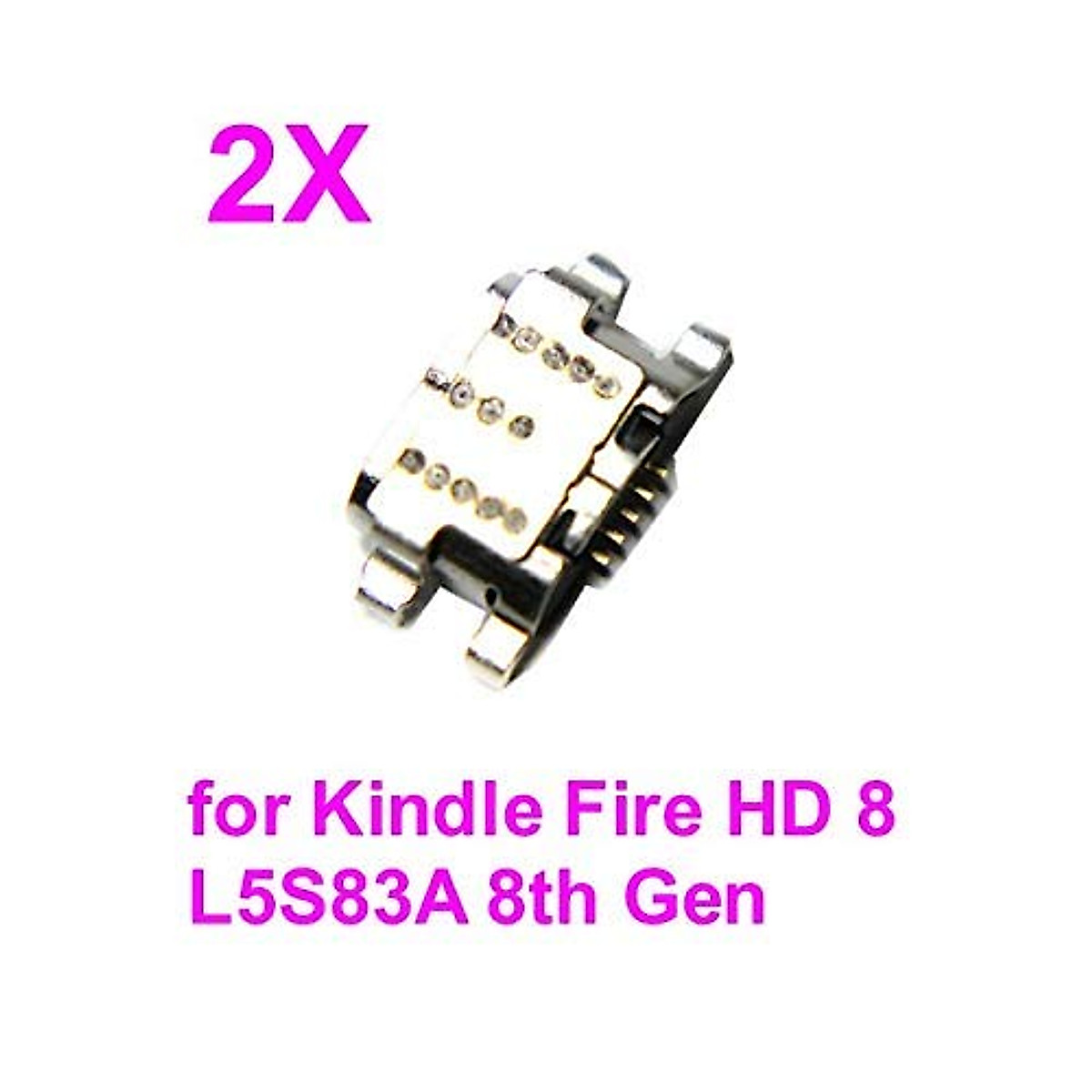 PHONSUN Replacement USB Charging Port for 2018 Released Amazon Kindle Fire HD 8 (8th Generation) L5S83A (Pack of 2)