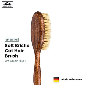 Mars Coat-King Bristle Cat Hair Brush Deshedding Tool – Pet Grooming Supplies for Furry, Shaggy, Loose Hair in all Breeds, Wooden Handle for Thick Coats – ¾” Bristles, 2” Wide Head