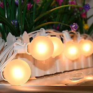 Pallerina G40 Frosted Replacement Bulbs, 25 Pack 5 Watt G40 Replacement Light Bulbs for string lights with 12/C7 Candelabra Base, G40 Incandescent Bulbs for Indoor Outdoor Decorative