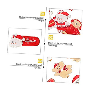 Kisangel 18pcs Holiday Snowman Clip Xmas Man Party Stuffers Clips Gingerbread Pins Santa Farmhouse Barrettes Cute Cartoon Clasp Head Women Rabbit Stocking Duckbill Pin Barrette Grip