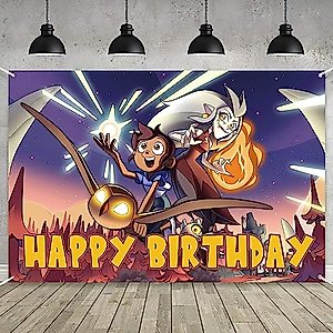 The Owl House Birthday Party Decoration, The Owl House Theme Happy Birthday Banner, The Owl House Party Supplies for Boy and Girls