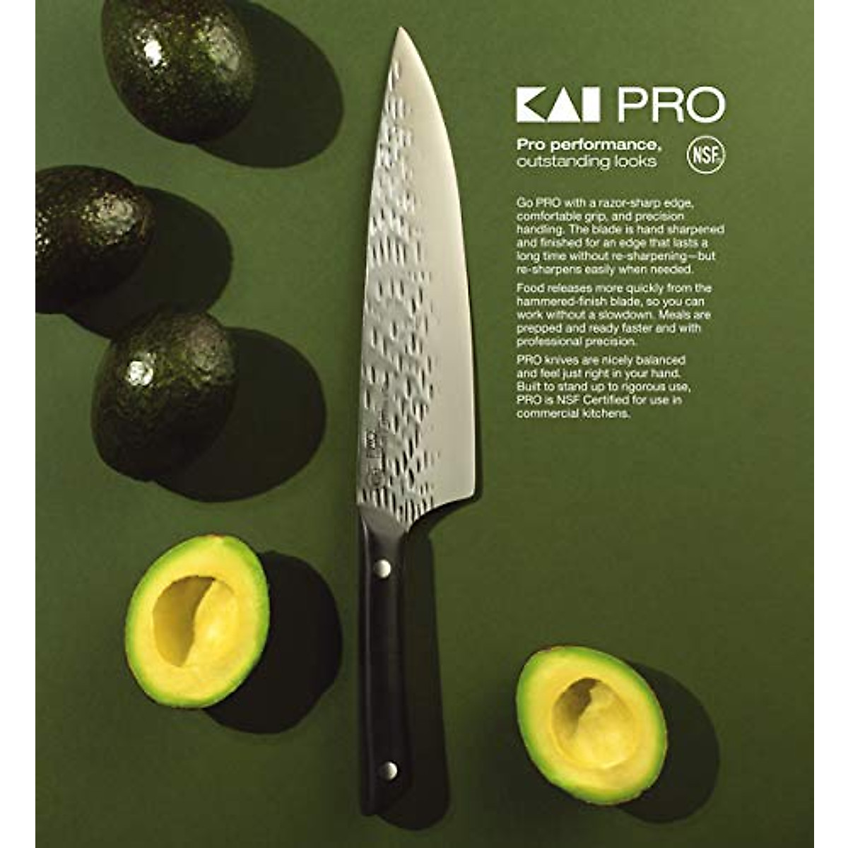 kai PRO Santoku Knife 7", NSF Certified for Use in Commercial Kitchens, Asian-Inspired Knife for All-Purpose Food Prep, Chef Knife Alternative, Hand-Sharpened Japanese Knife