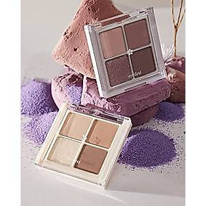 rom&nd Better Than Eyes N Series (N01 Dry Willow Flower) Korean Eye Shadow Mini Palette 4 Essential basic Shades