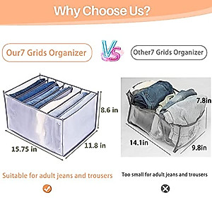 NEW 2 PCS Upgraded Clothes Organiser 40*30*25 Size Clothes Organiser Folding Wardrobe Organiser for Adult Jeans and Trousers