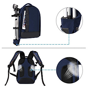 MOSISO Camera Backpack,DSLR/SLR/Mirrorless Photography Backpack Buffer Padded Shockproof Camera Bag with Customized Modular Inserts&Tripod Holder Compatible with Canon,Nikon,Sony etc, Navy Blue