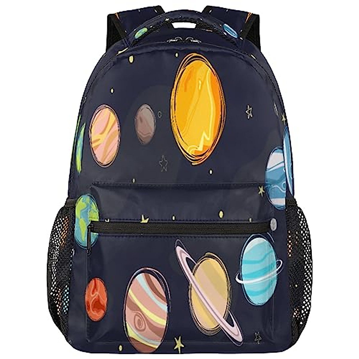 Solar System Star Kids Backpack for Boys Girls, 16 Inch School Backpack Outer Space Planets Bookbags Elementary School Bag Travel Laptop Backpacks Casual Daypack