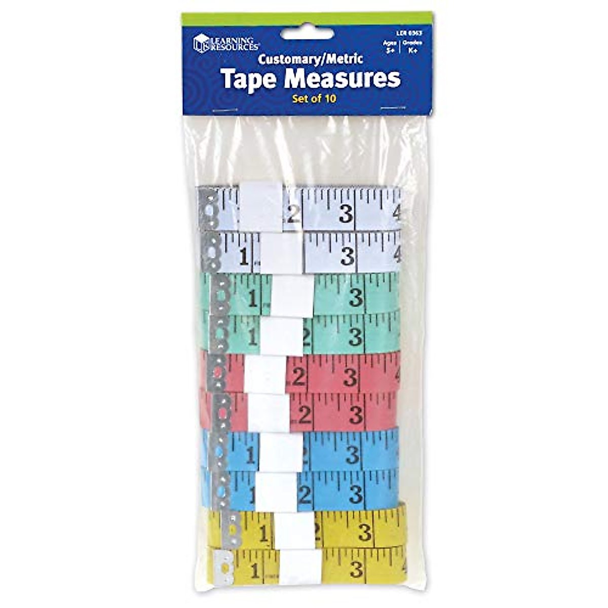 Learning Resources Customary / Metric Tape Measures, Set of 10