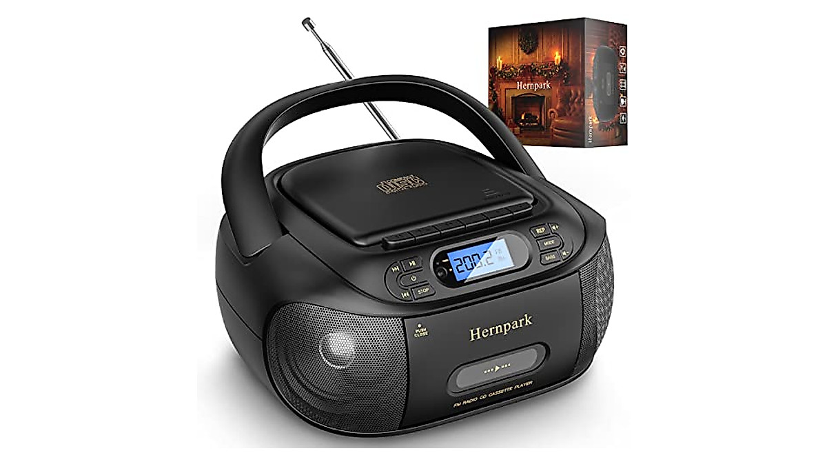 Portable CD Player with Bluetooth | Hernpark Boombox & Cassette