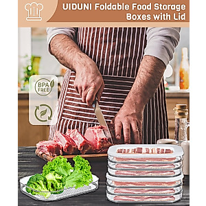 UIDUNI Japanese Deli Meat Container for Fridge with cold meat, Airtight Fridge Storage Sandwich Containers,Food Storage Boxes With Lid Meal Prep Containers For Cold Cuts,Salami,BPA Free,18.6oz 3pack