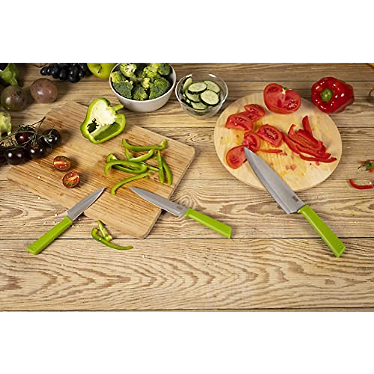 KUHN RIKON Colori+ Classic Chef's Knife with Safety Sheath, 30 cm, Green