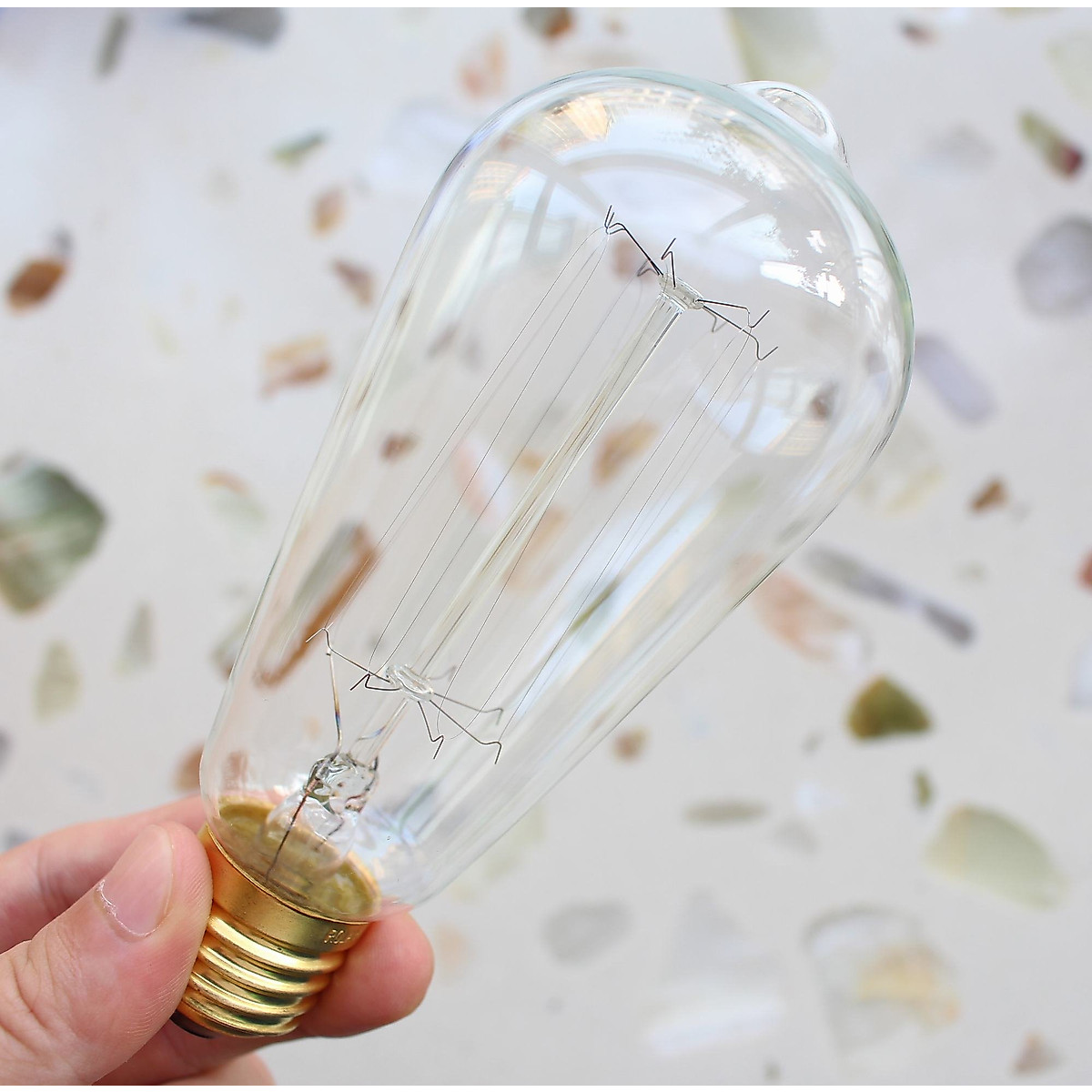 Rolay 6 Pack, 25 Watt Vintage Edison Light Bulb with Squirrel Cage Filament, 110~130 Volts, E26 Base