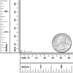 Solid 14k White Gold Hypoallergenic Round Cubic Zirconia Solitaire Stud Earrings With Secure Ball Screw Backs For Women, 3mm