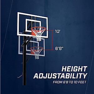 Goalsetter X448 In Ground Adjustable Basketball System with 48-Inch Glass Backboard and Flex Rim