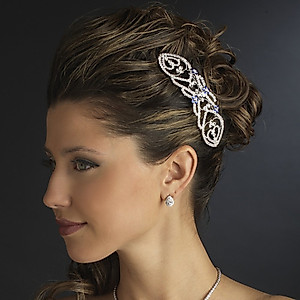 Bella Silver Clear & Blue Rhinestone"Twilight" Comb