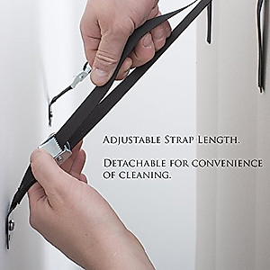 The Baby Lodge TV and Furniture Anti Tip Straps - Safety Furniture Wall Anchors for Baby Proofing Flat Screen TV, Dresser, Bookcase, Cabinets, and More - All Metal, No Plastic Parts (2 Pack, Black)