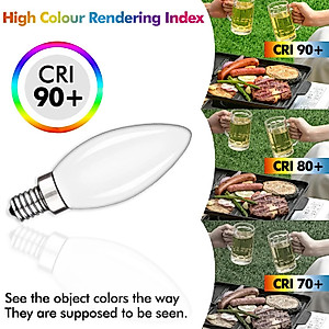 Wuluretoos 8 Pack 4W 120V LED Candelabra Base B10 CTC Clear Decorative Light Bulbs,Transparent Candle Light Bulbs for Chandeliers, Ceiling Fan Lights, Pendants, Fireplace